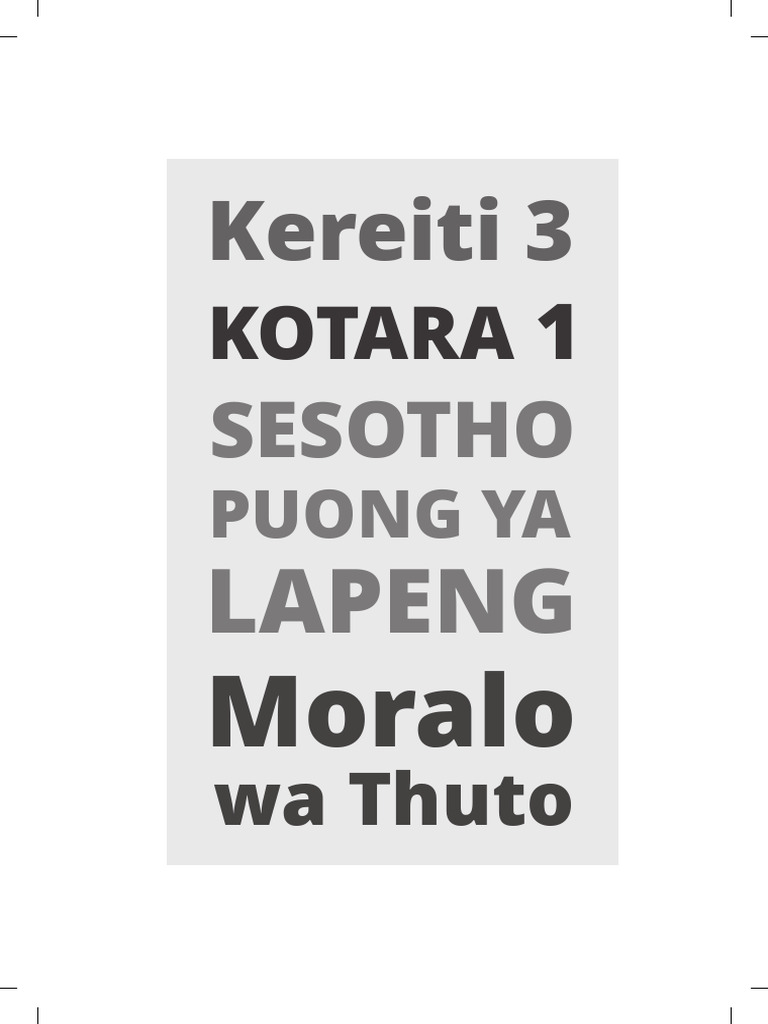 GR 3 Term 1 2020 HL Sesotho Lesson Plan | PDF