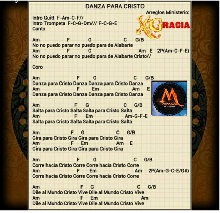 Danza para Cristo - LETRA Con ACORDES | PDF