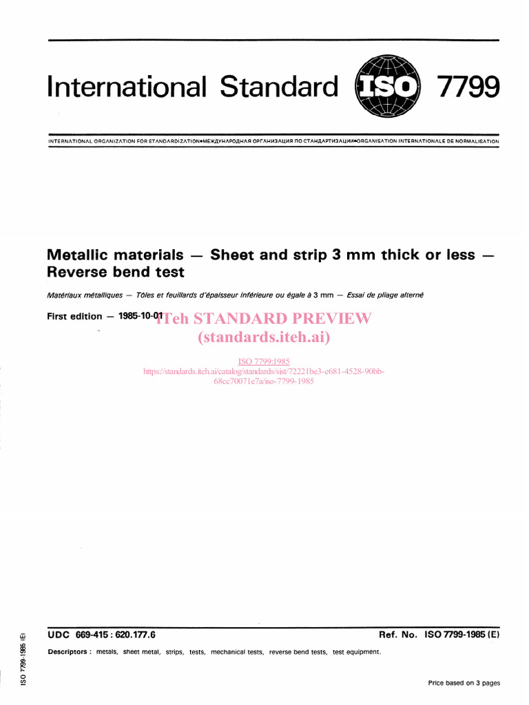 ISO-7799-1985-Reverse Bend Test | PDF