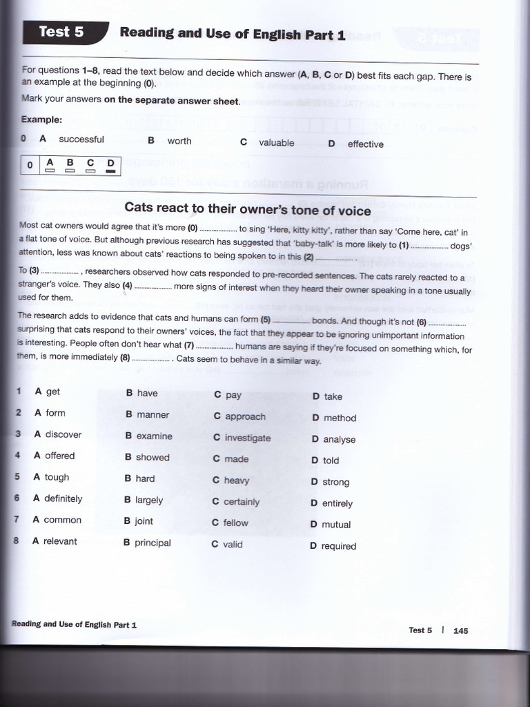 Test 5 B2 Trainer 3 Reading and UOE | PDF | Face | Language Arts ...