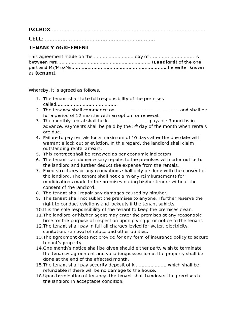 Tenancy Agreement | PDF