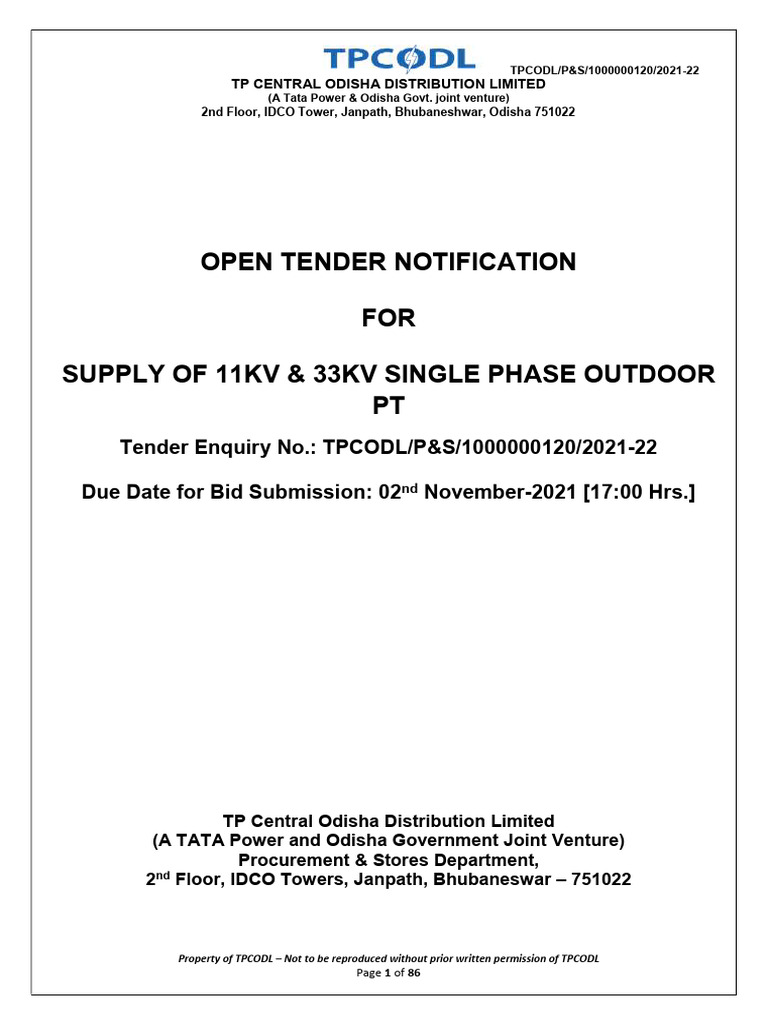 Tender Doc - PT | PDF