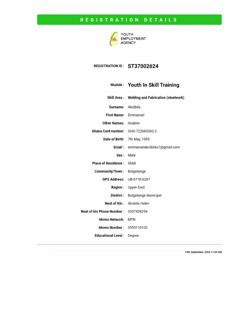 Registration Receipt | PDF