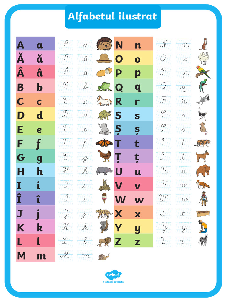 DLC 1629379171 Alfabetul Ilustrat Pentru Clasa I Literele de Mana Si Literele de Tipar Plansa ...