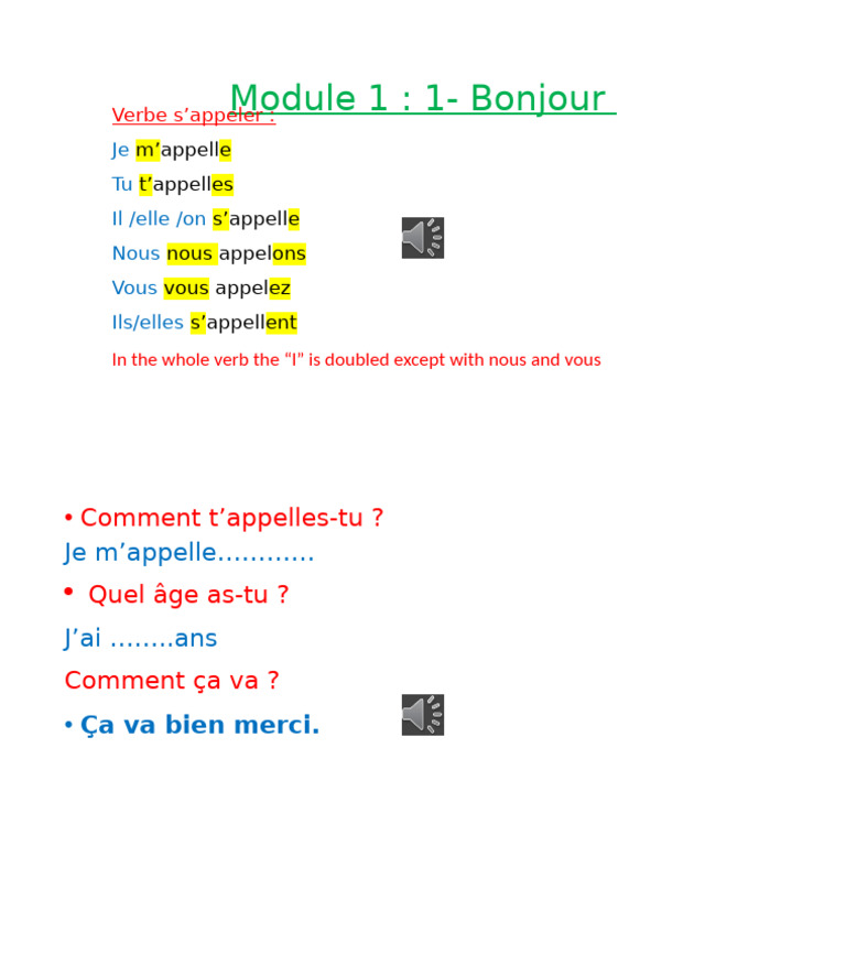 French 1 | PDF