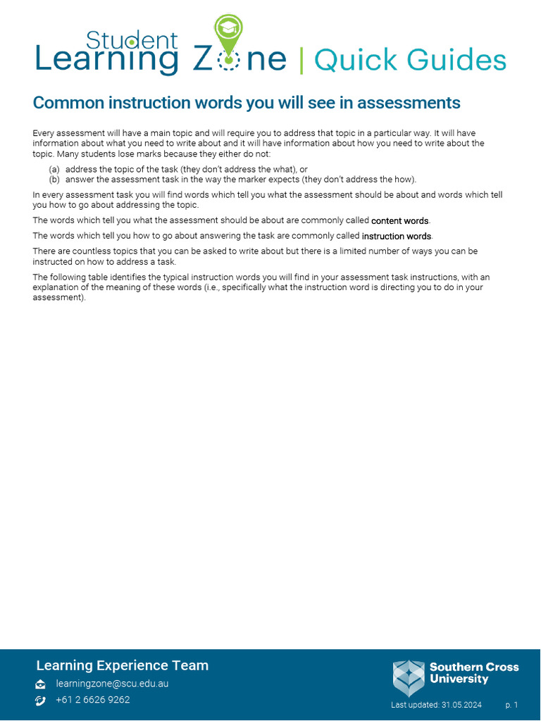 Common Instruction Words | PDF