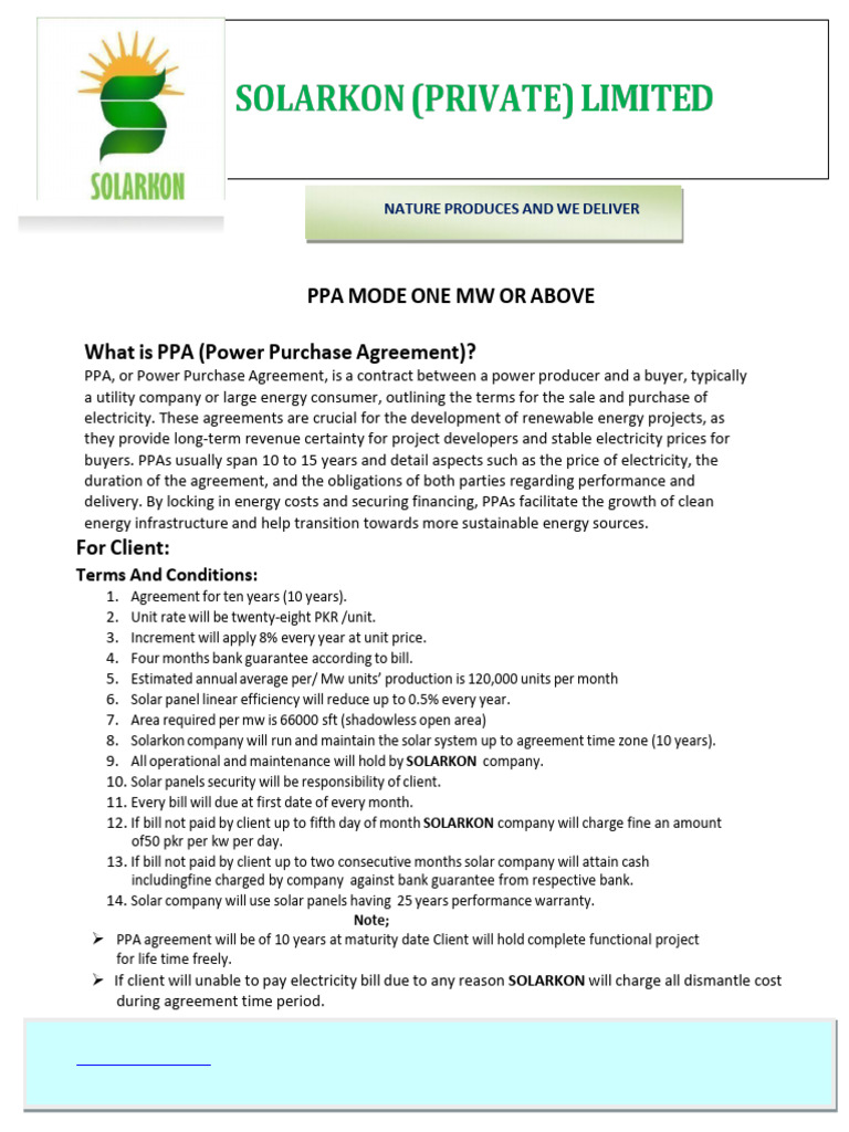 Ppa Summary For 10 Years Pdf