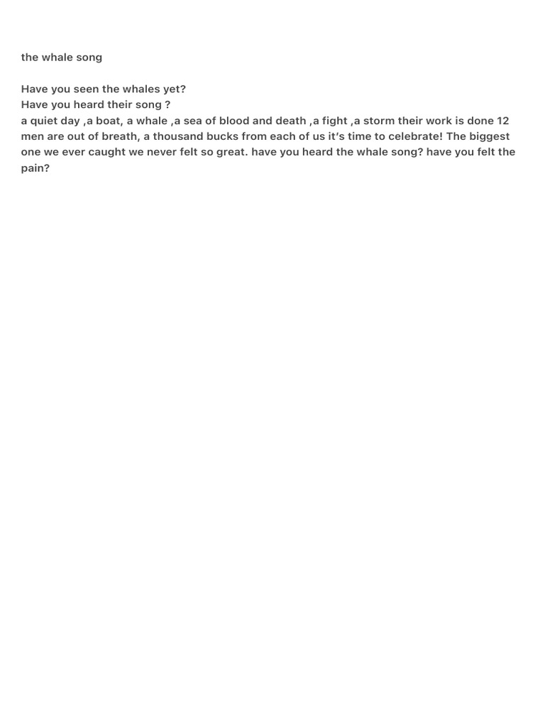 The Whale Song | PDF