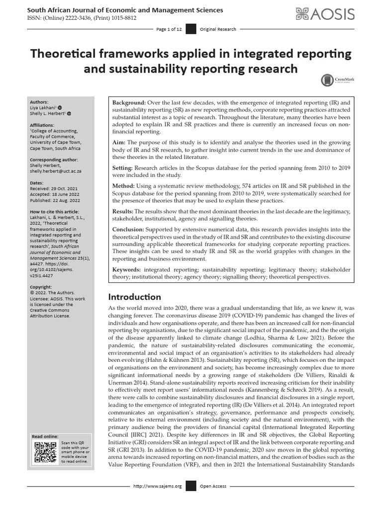 Theoretical Frameworks Applied | PDF