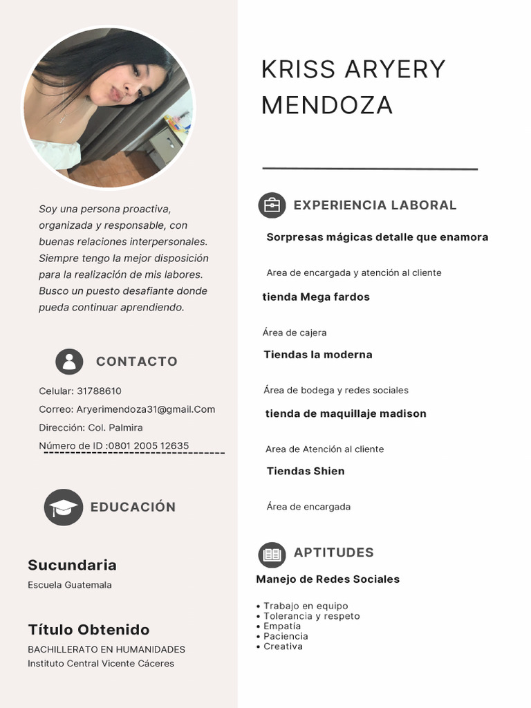 Curriculum Kris Mendoza PDF | PDF