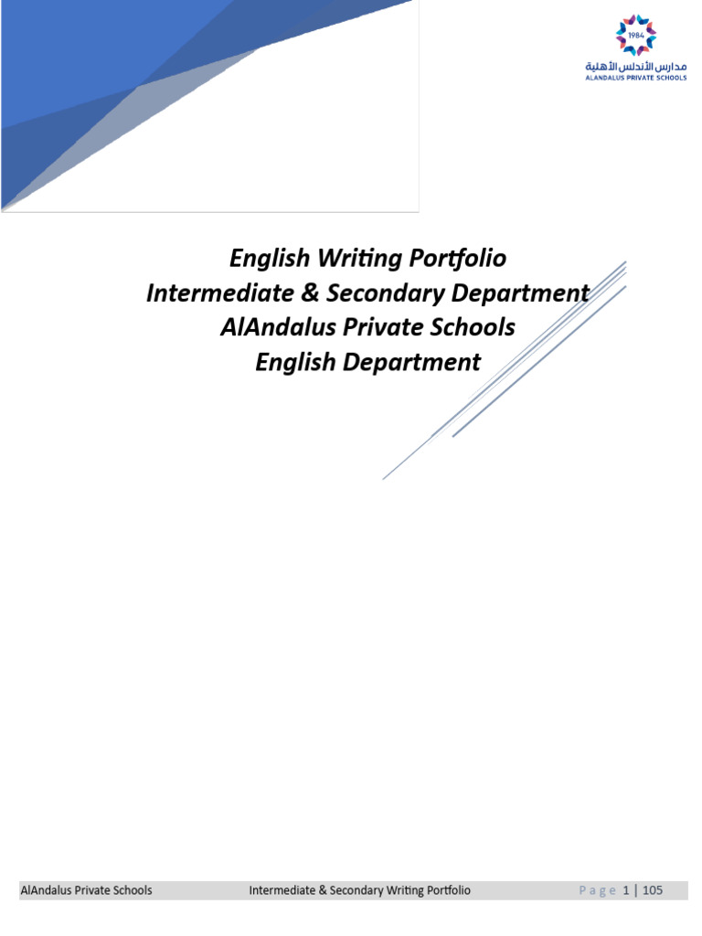 Intermediate & Secondary Writing Portfolios | PDF