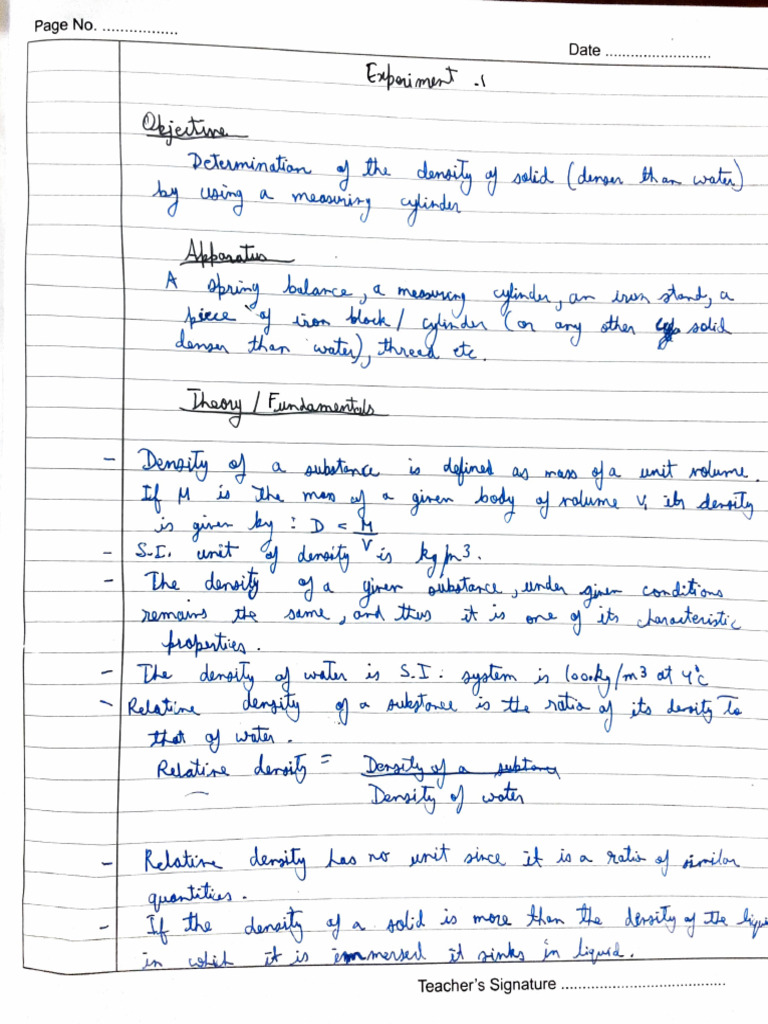 Physics Practical File Class 10 | PDF