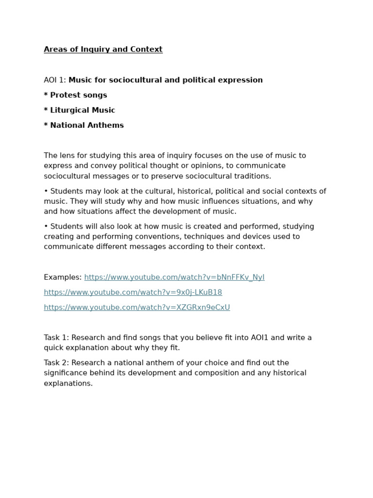Areas of Inquiry and Context | PDF | Entertainment | Human Communication
