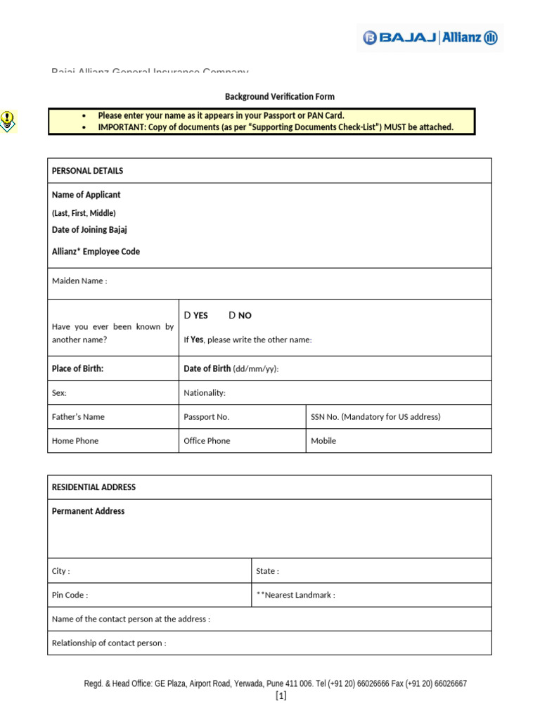 Background Verification For4 | PDF