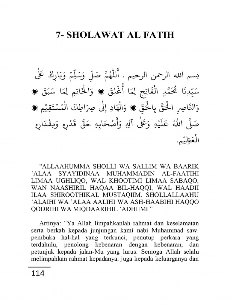 Sholawat Al Fatih | PDF