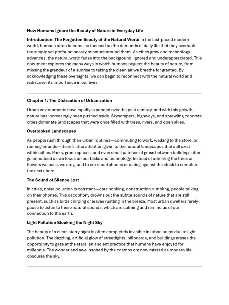 Rediscovering Nature's Overlooked Beauty | PDF | Climate Change ...