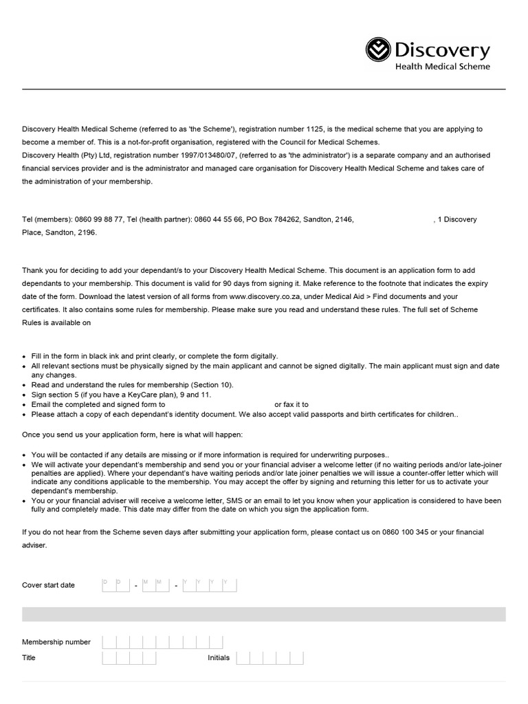 2020 Application To Add Dependents | PDF