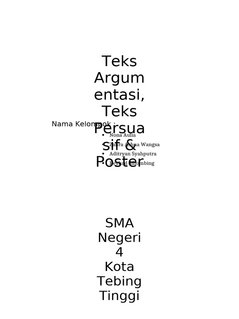 Teks Argumentasi dan Persuasi Poster | PDF