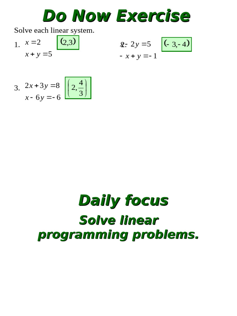 (3.4) Linear Programming | PDF