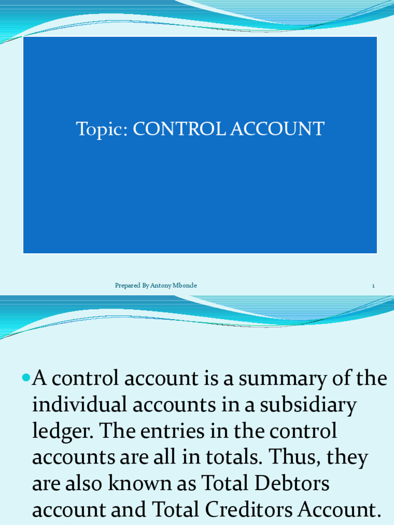 Control Accounts | PDF