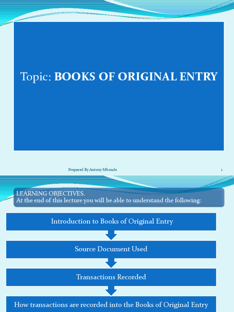 Books of Prime Entry | PDF