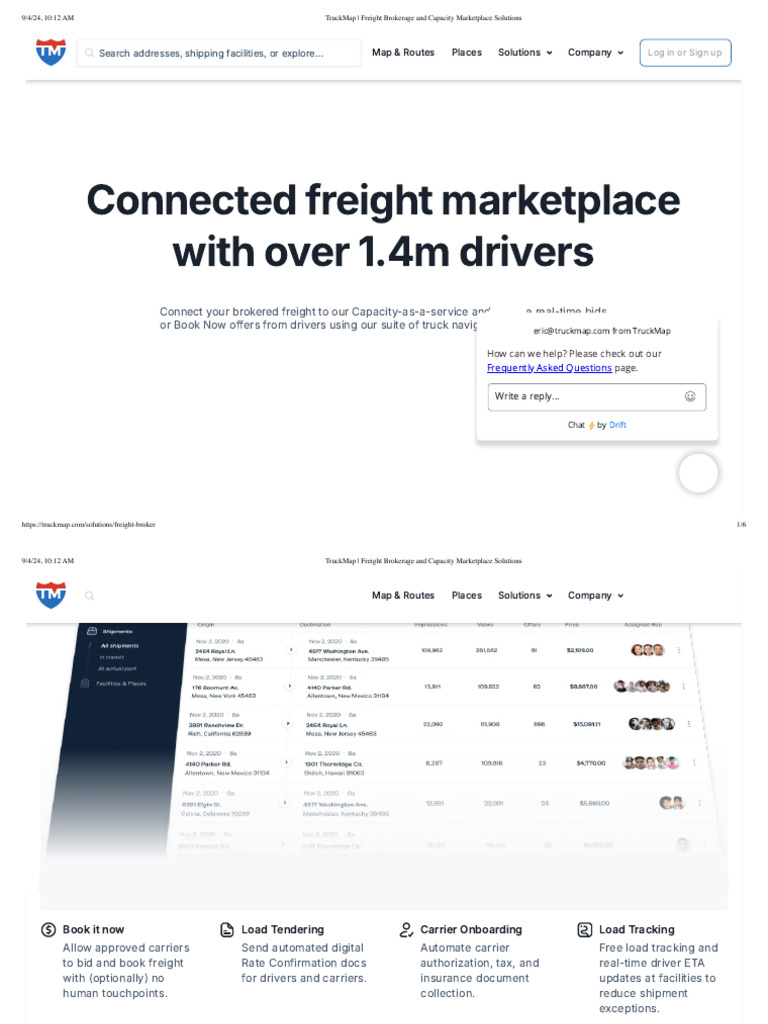 TruckMap - Freight Brokerage and Capacity Marketplace Solutions | PDF