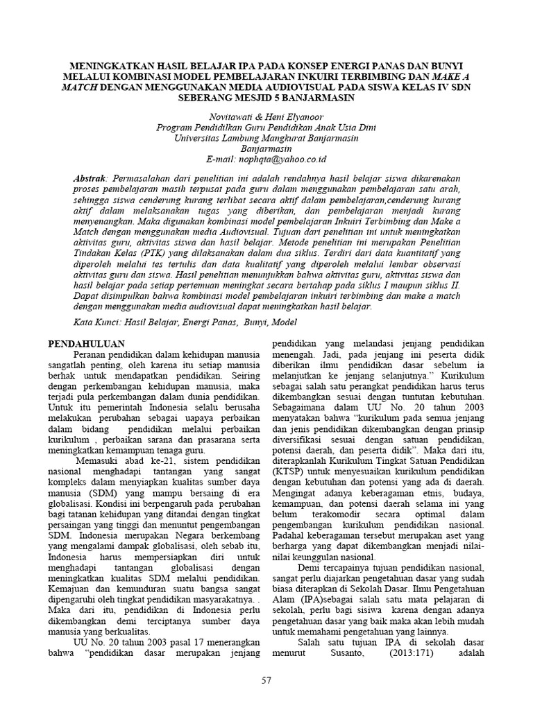 Artikel Inkuiri Bab 1 Ok | PDF