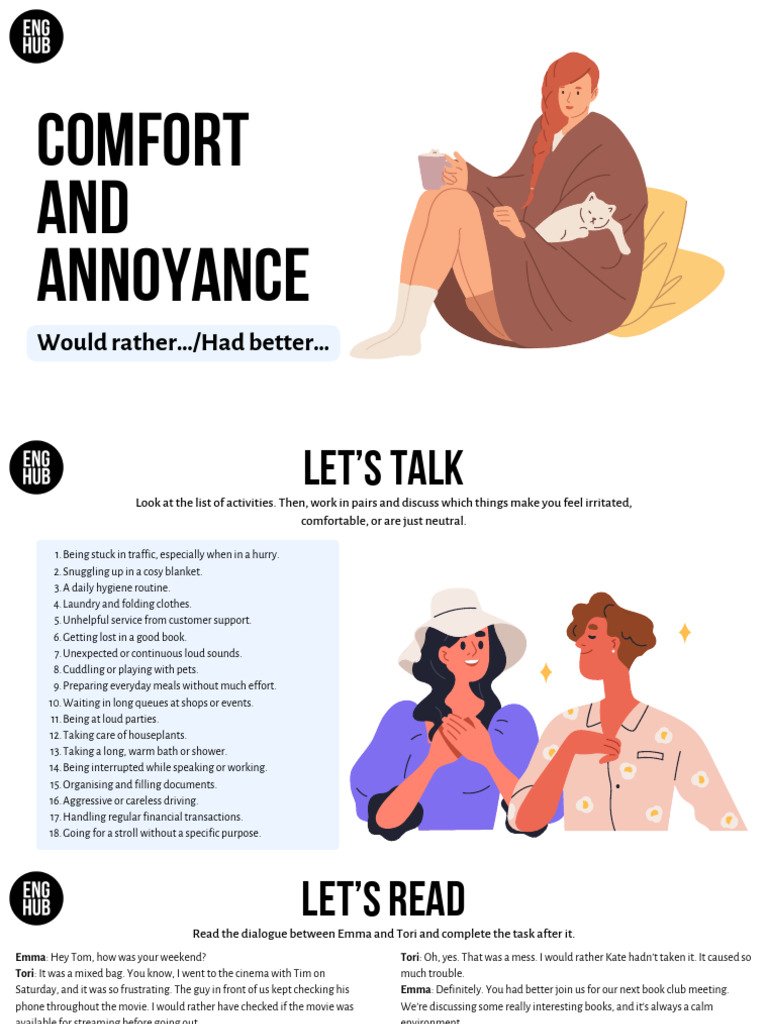 B2 Comfort and Annoyance. Would Rather. Had Better TV | PDF