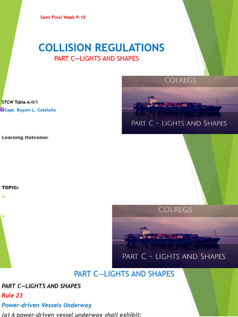 COLREG Semi Final Week 9 10 | PDF