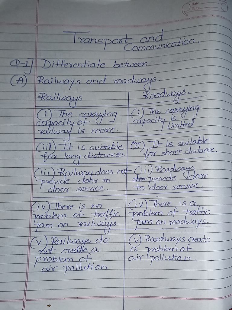 Railways vs. Roadways: Key Differences | PDF