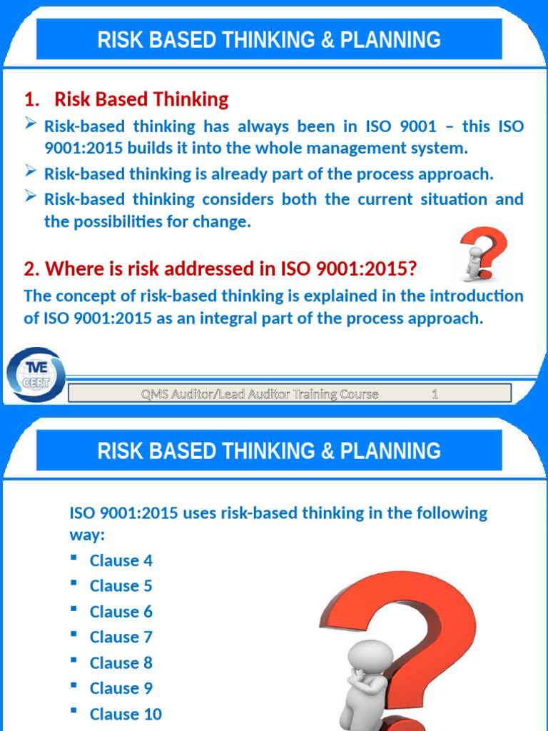 8. Risk Based Thinking & Planning | PDF