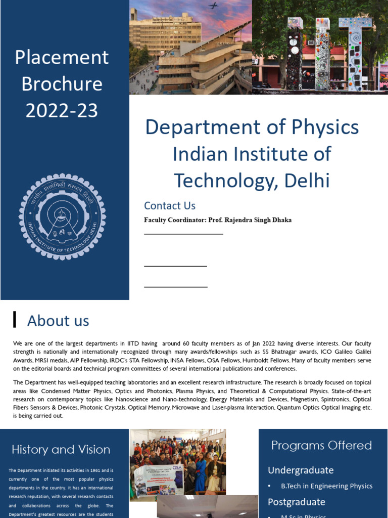 OCS Brochure Physics Dept. 2022-23 | PDF