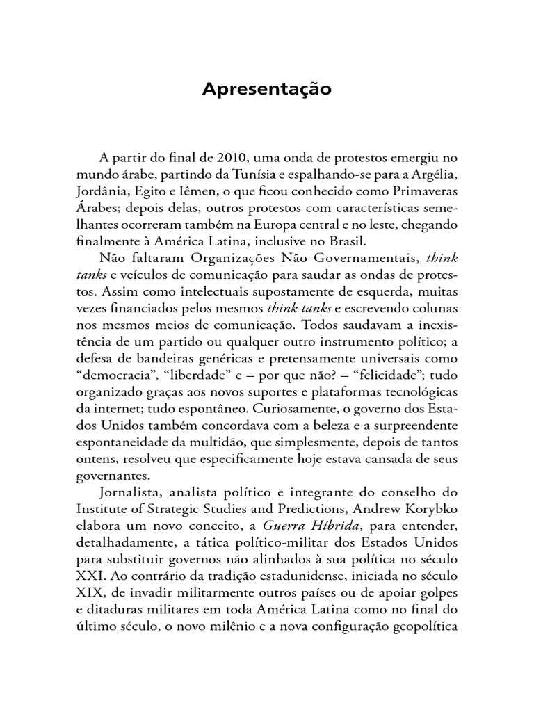 KORYBKO, A. Guerras Híbridas - 2018-7-160 | PDF