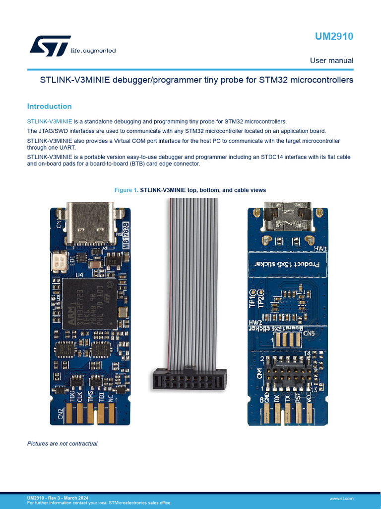 Um2910 Stlinkv3minie Debuggerprogrammer Tiny Probe For stm32 ...