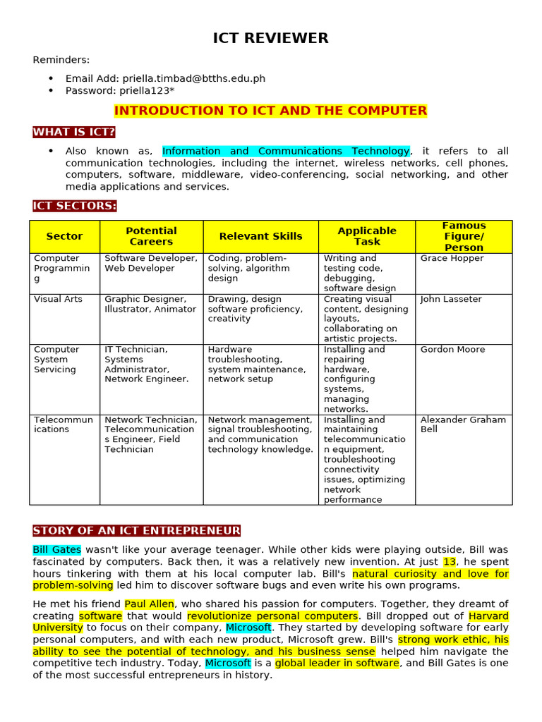 Ict Reviewer | PDF