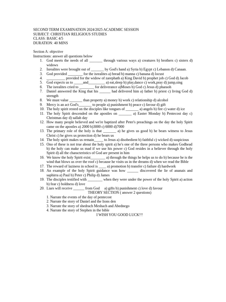 Second Term Exa | PDF