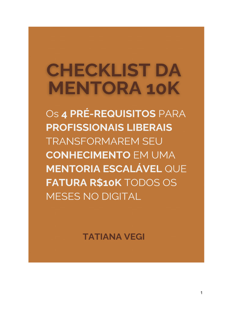 Checklist Da Mentora | PDF