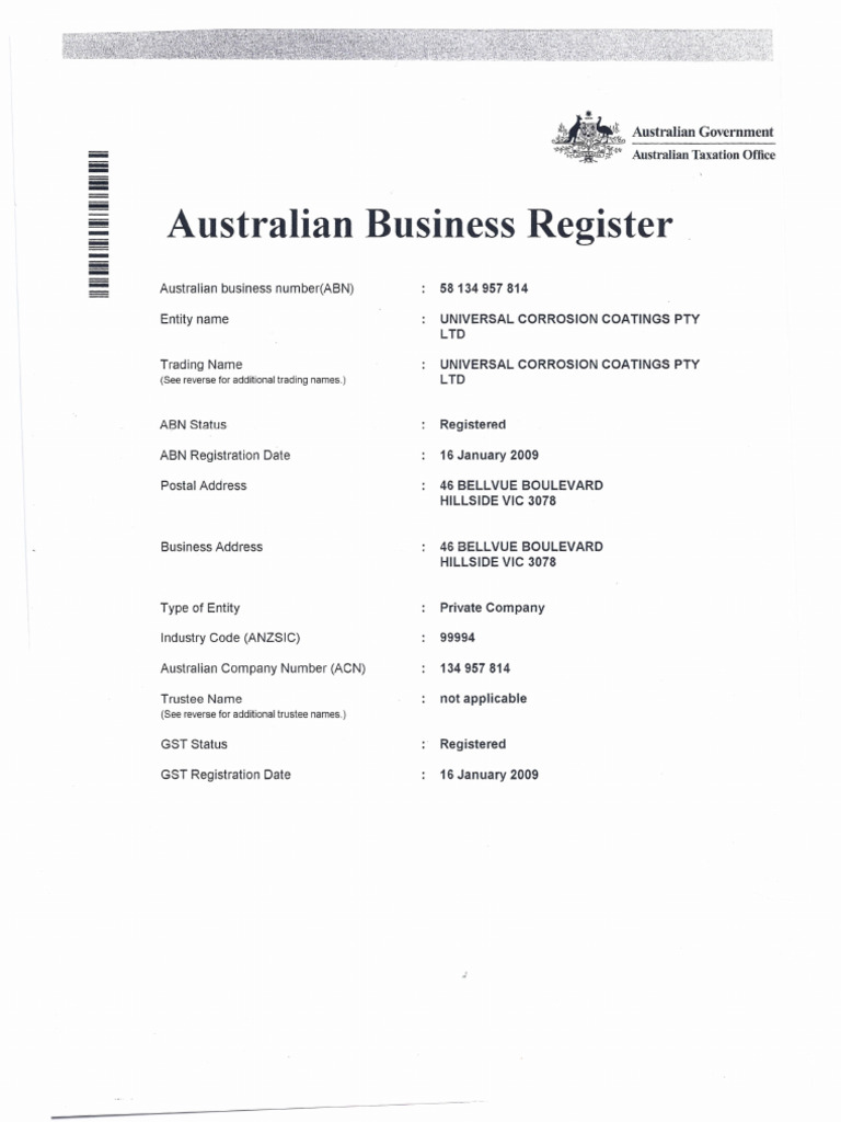 UCC abn register | PDF