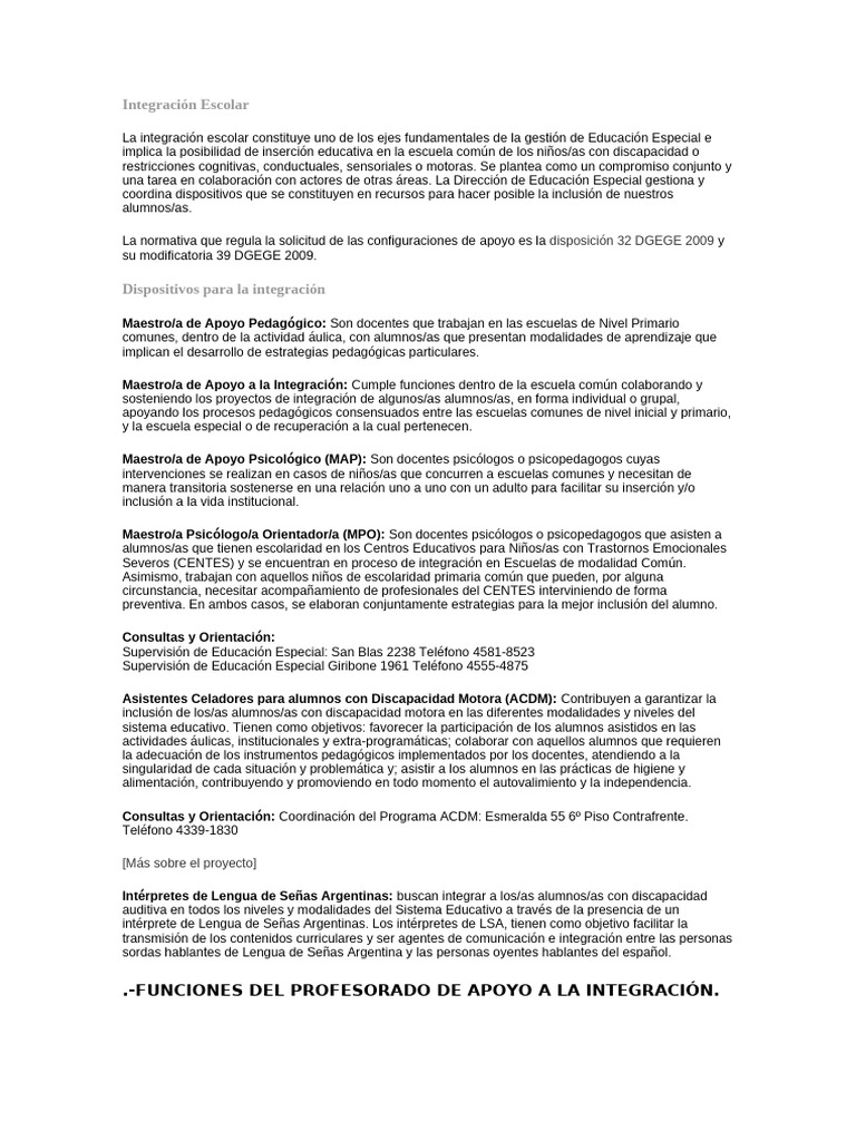 Integración Escolar | PDF