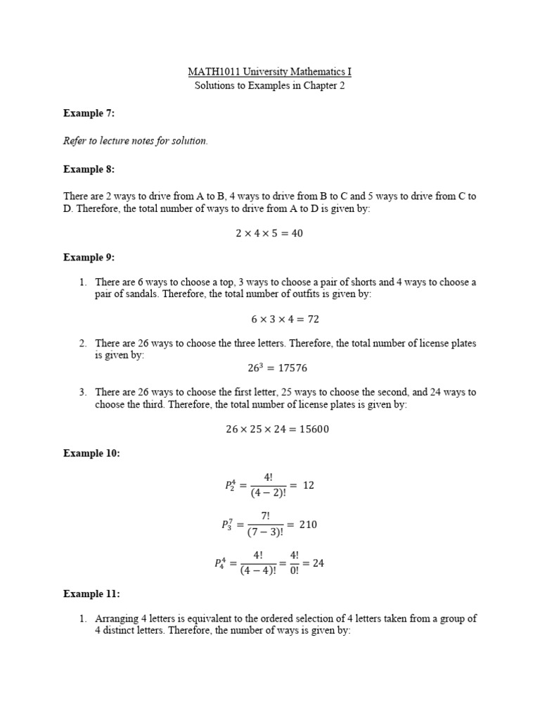 Chapter 2 Example Solutions | PDF
