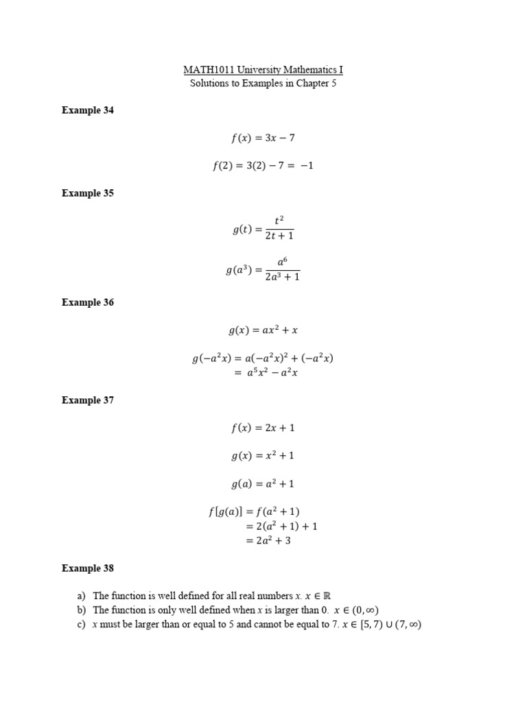 Chapter 5 Example Solutions | PDF