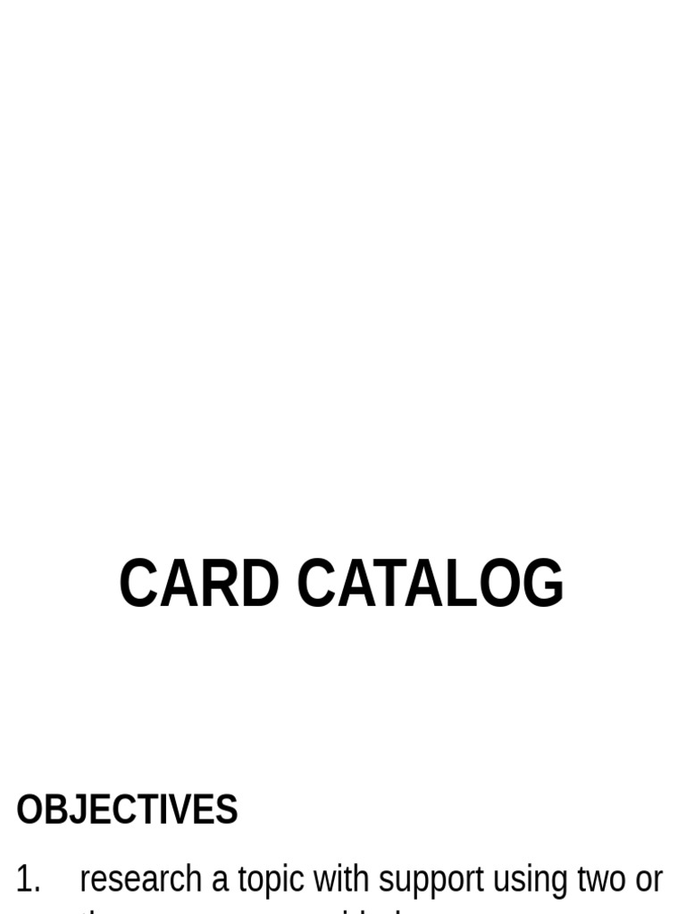Card Catalog | PDF