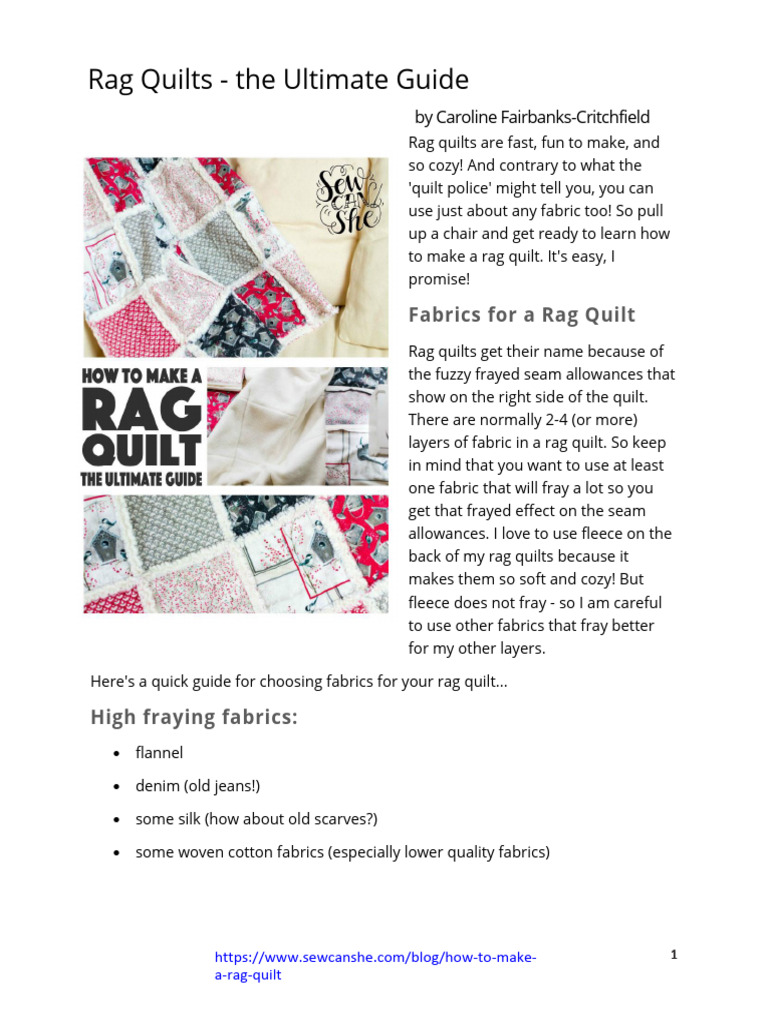 Rag Quilts The Ultimate Guide | PDF