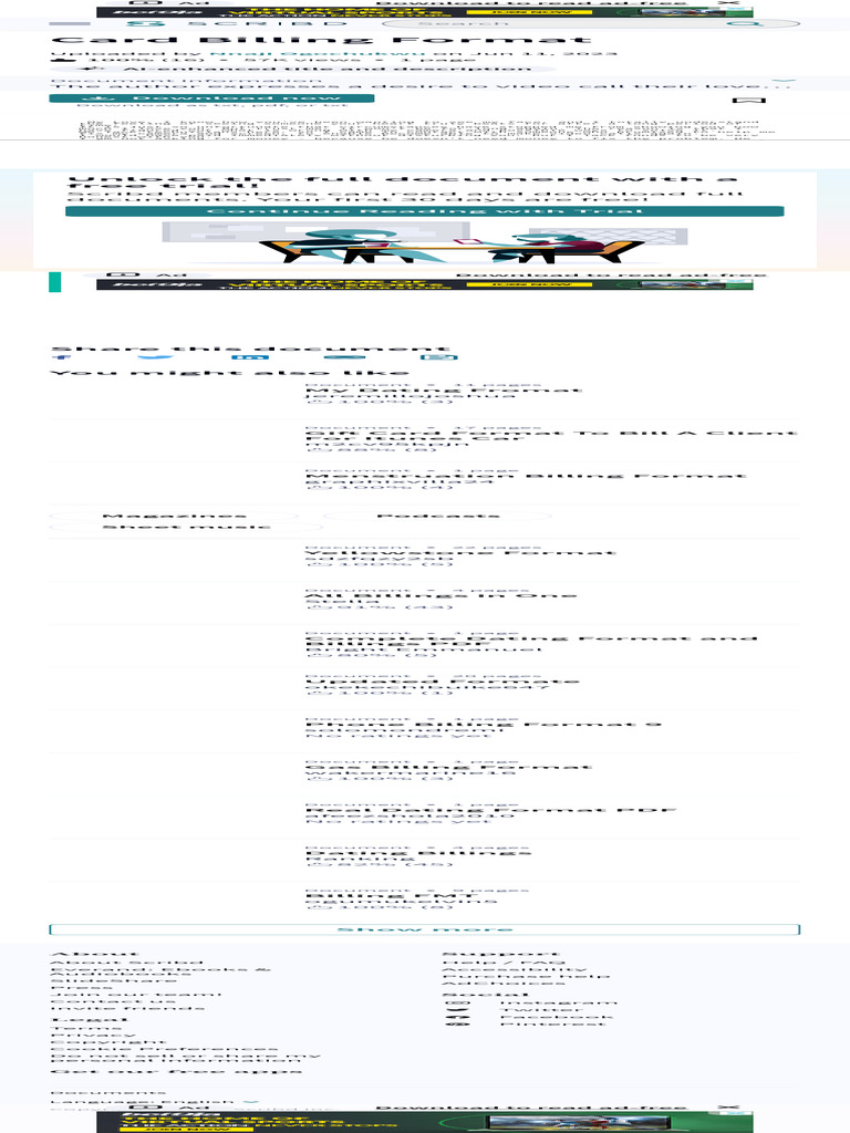 Card Billing Format PDF | PDF