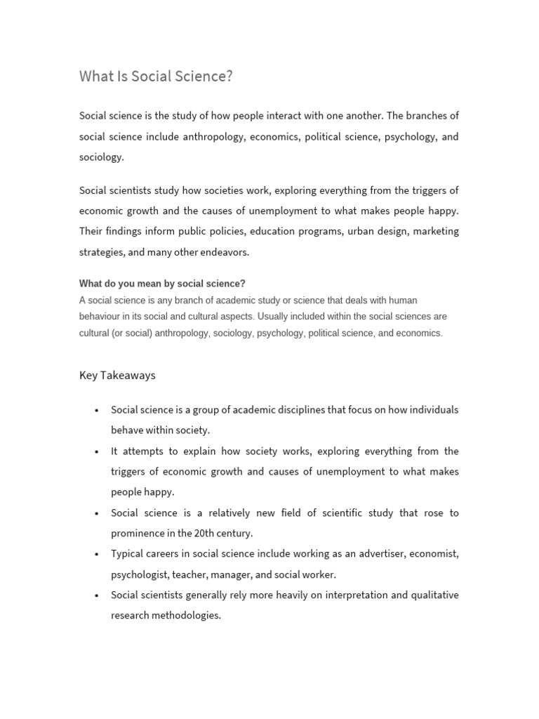 What Is Social Science | PDF