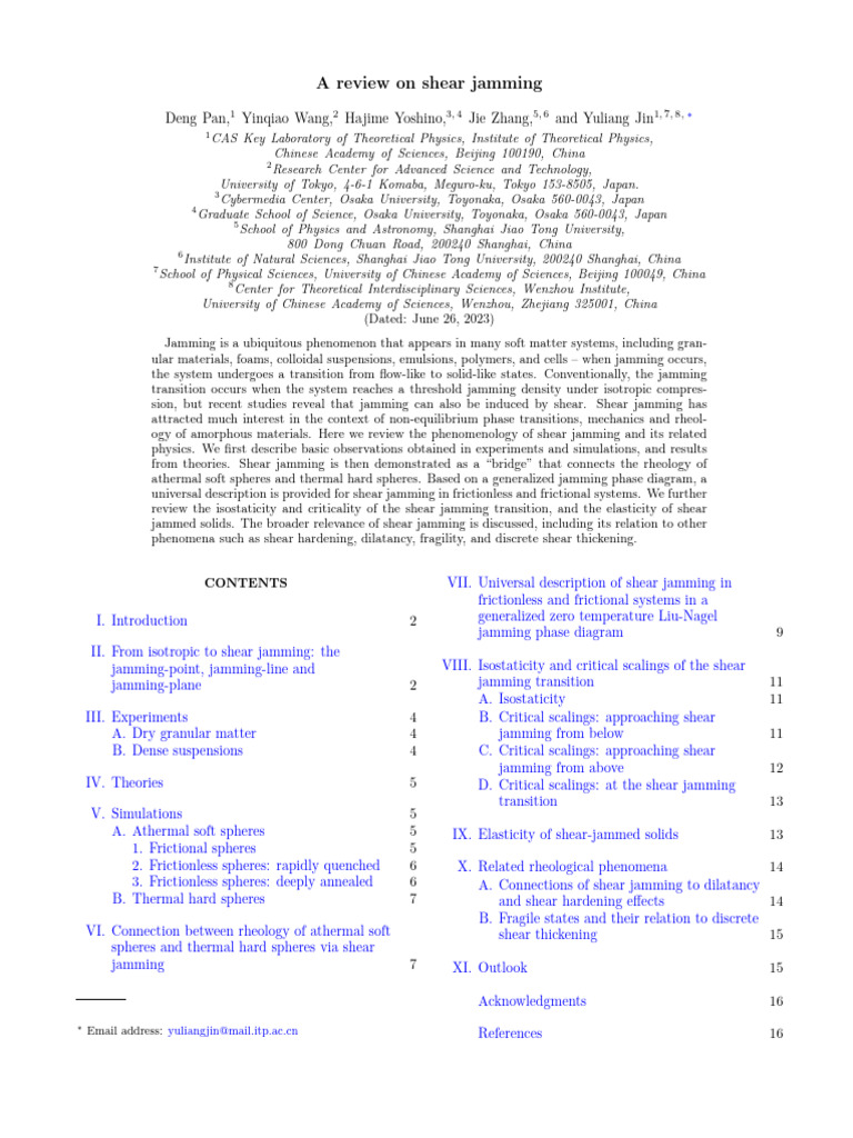 A Review On Shear Jamming | PDF