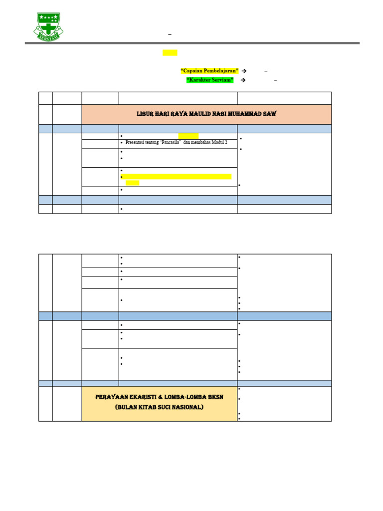 Jadwal Mingguan Kelas 5-16-20 September 2024 | PDF