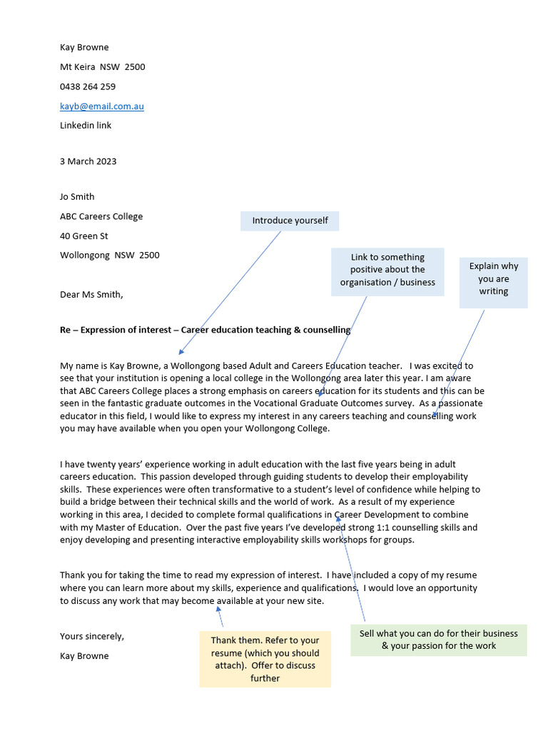 Sample expression of interest letter v1 | PDF