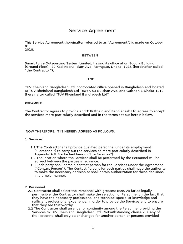 Service Agreement (Revised Again) | PDF | Indemnity | Justice