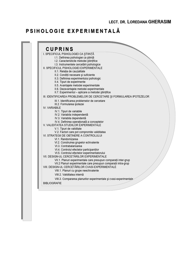 4 Psihologie Experimentala Lect DR Lored | PDF